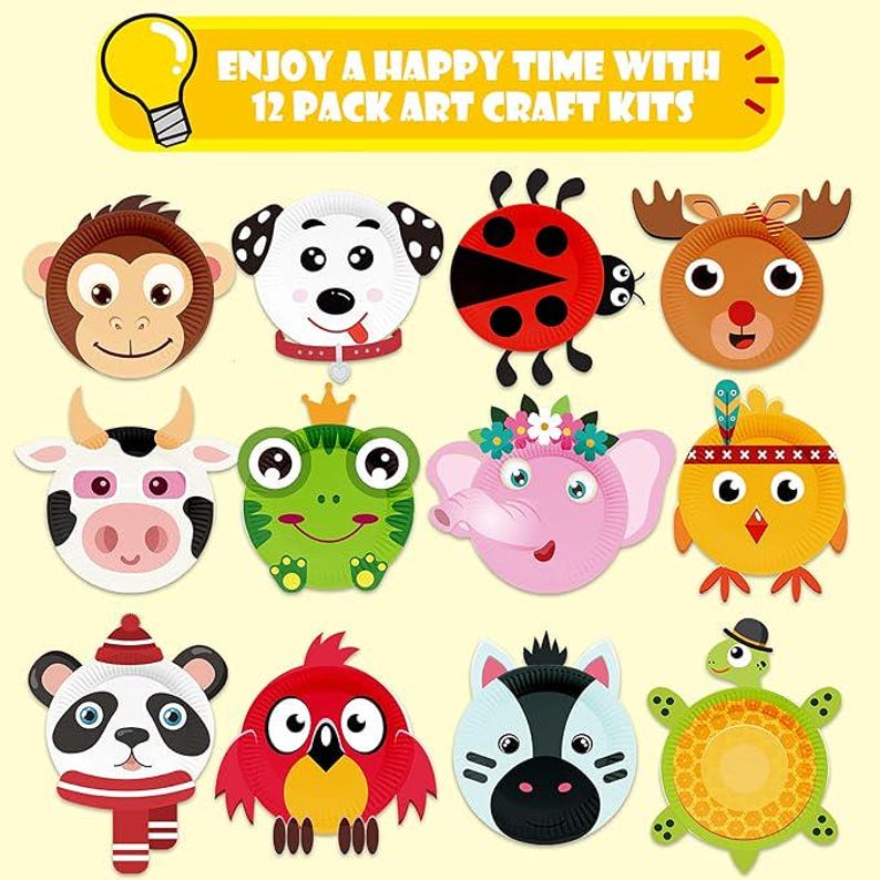Animal Paper Plate Craft Kit: Fun Preschool Activity (12-pack) - Etsy