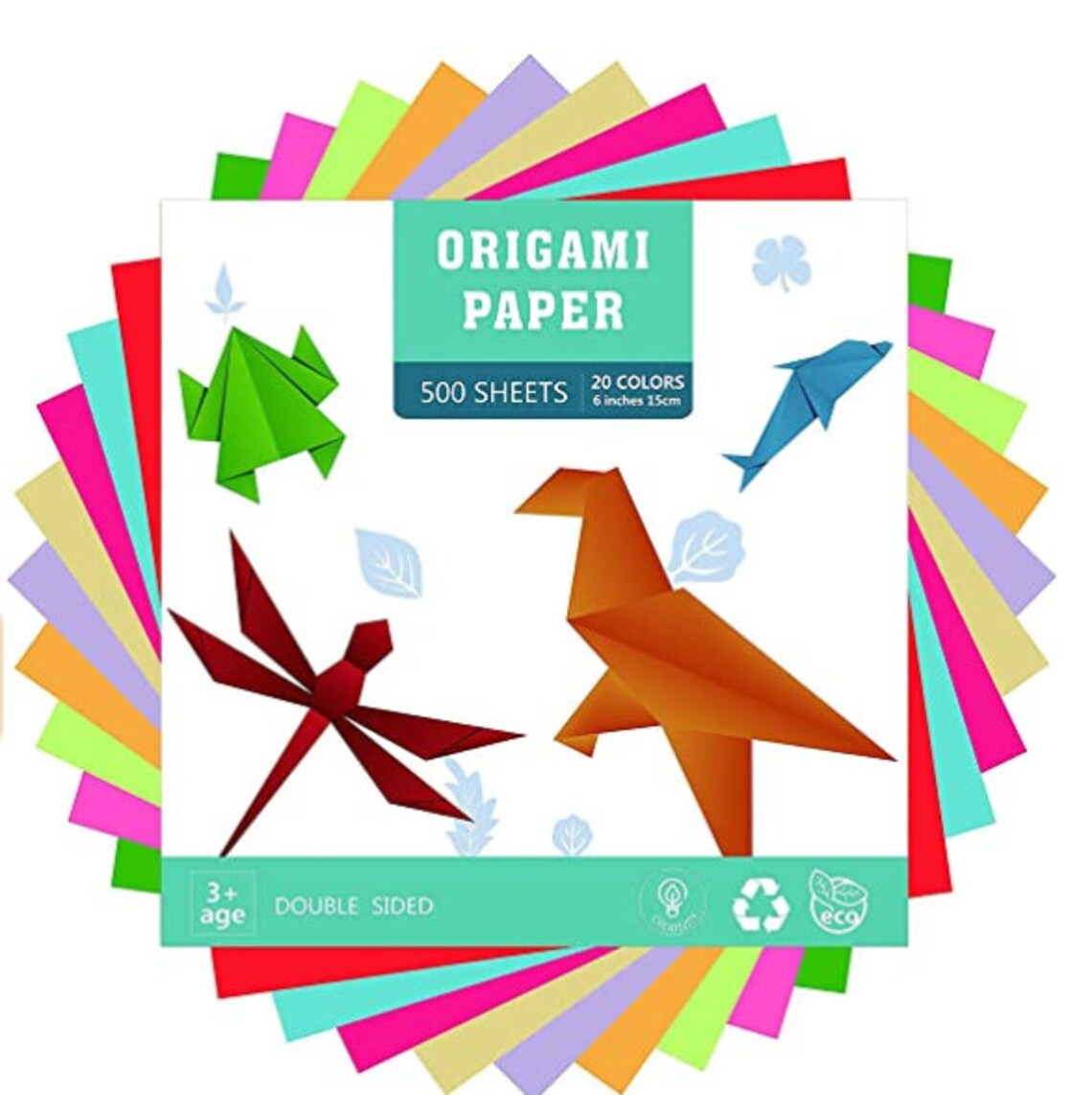 Origami Paper Double Sided Color 200 Sheets 20 Colors 6 Inch Square ...