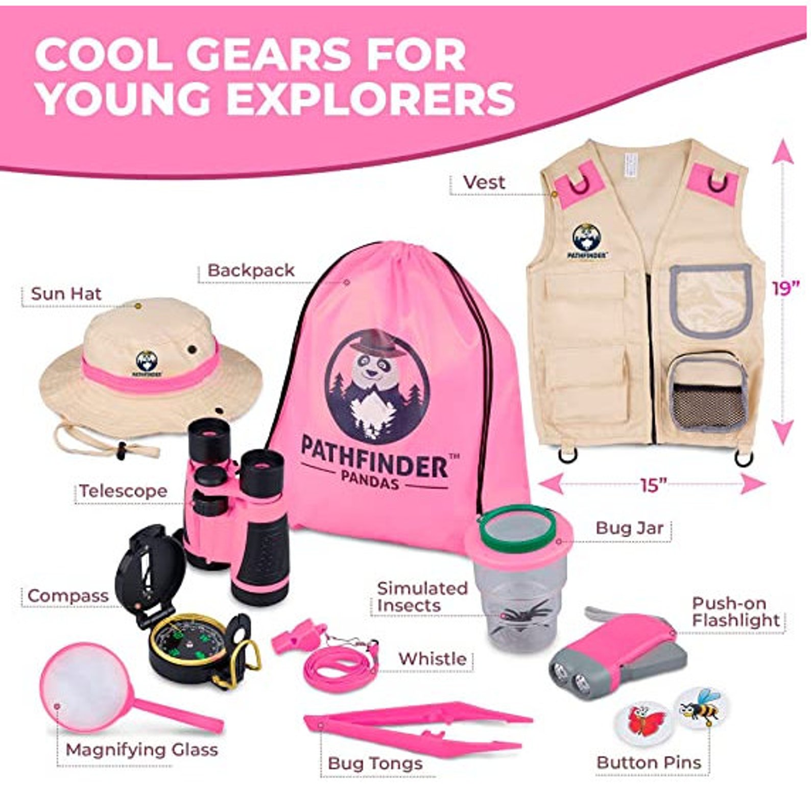 Kids Explorer Kit/premium Outdoor & Adventure Kit for Girls Ages 4-12 ...