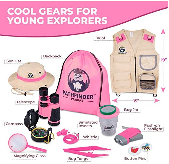 Kids Explorer Kit/premium Outdoor & Adventure Kit for Girls Ages 4-12 ...