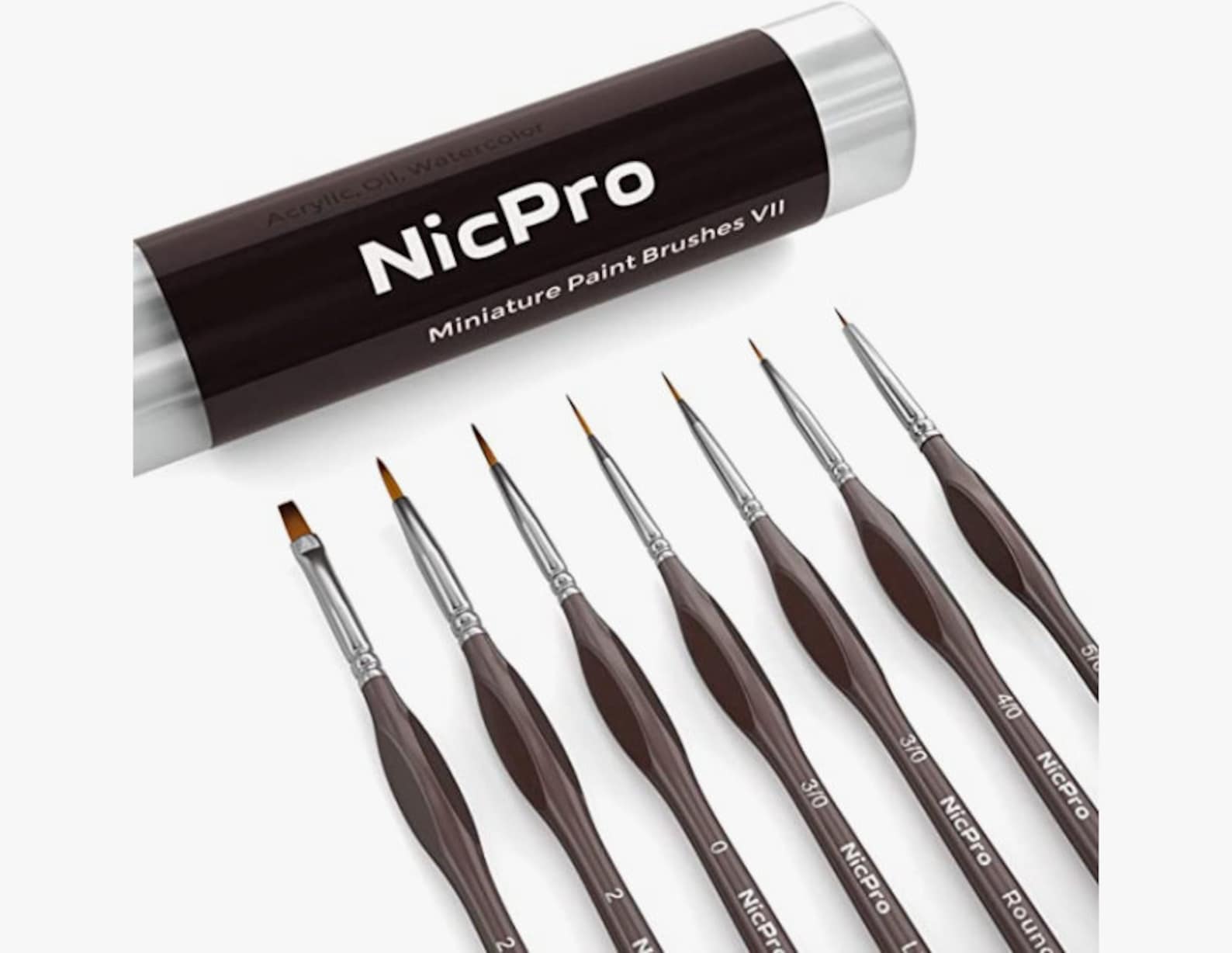 Nicpro Miniature Detail Paint Brush Set / 7 Micro Professional Small ...