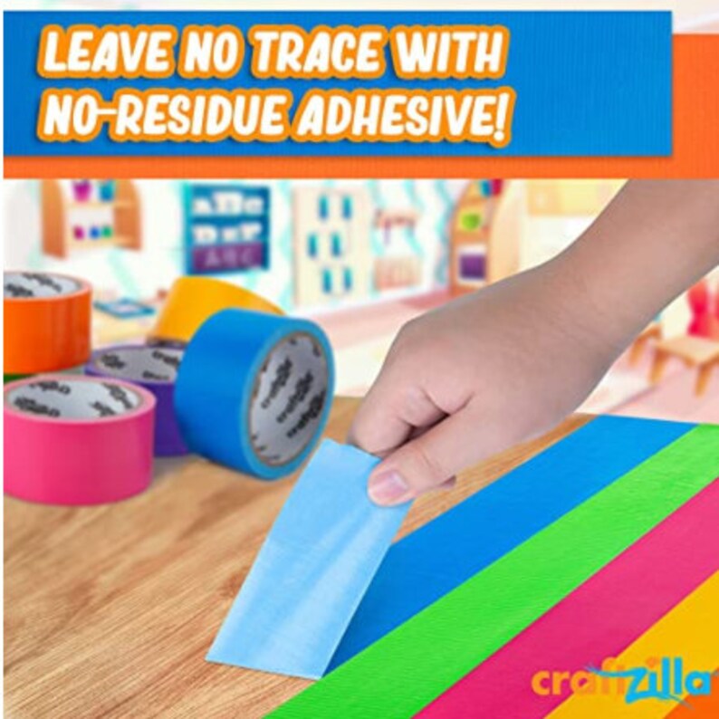 Craftzilla Rainbow Colored Duct Tape — 6 Bright Colors, 10 Yards X 2 ...