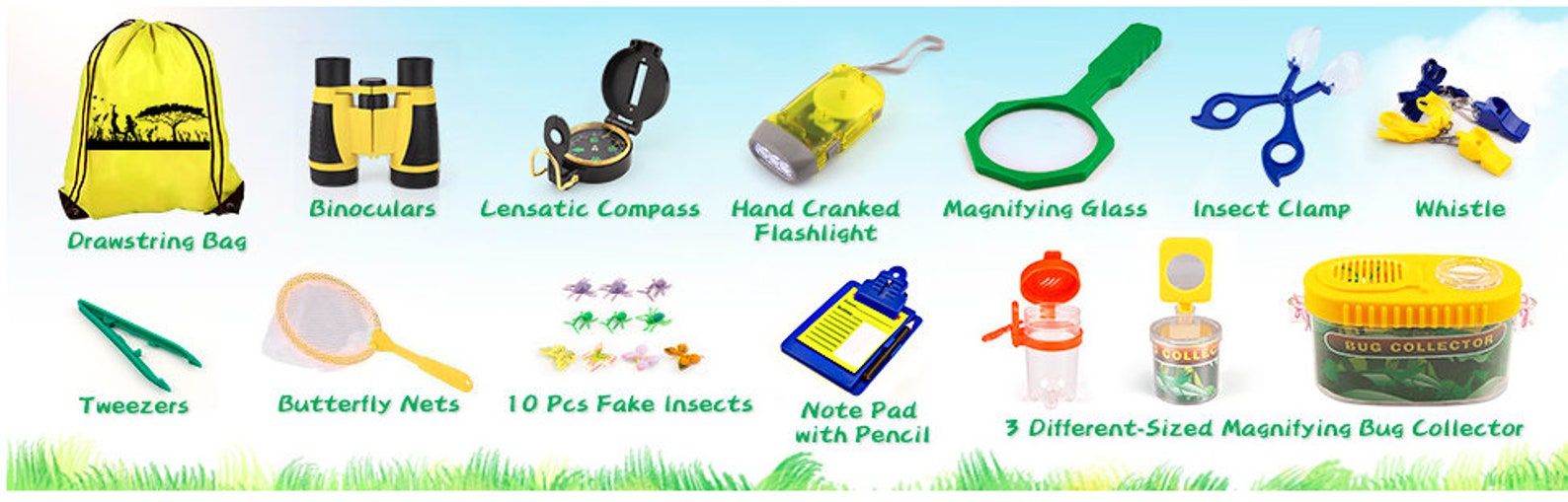 24pcs Kids Outdoor Adventure Camping Kit & Bug Catcher Kit With ...