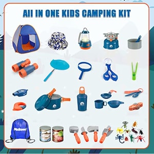 42pcs Kids Camping Set With Tent - Camping Gear With Pretend Play ...