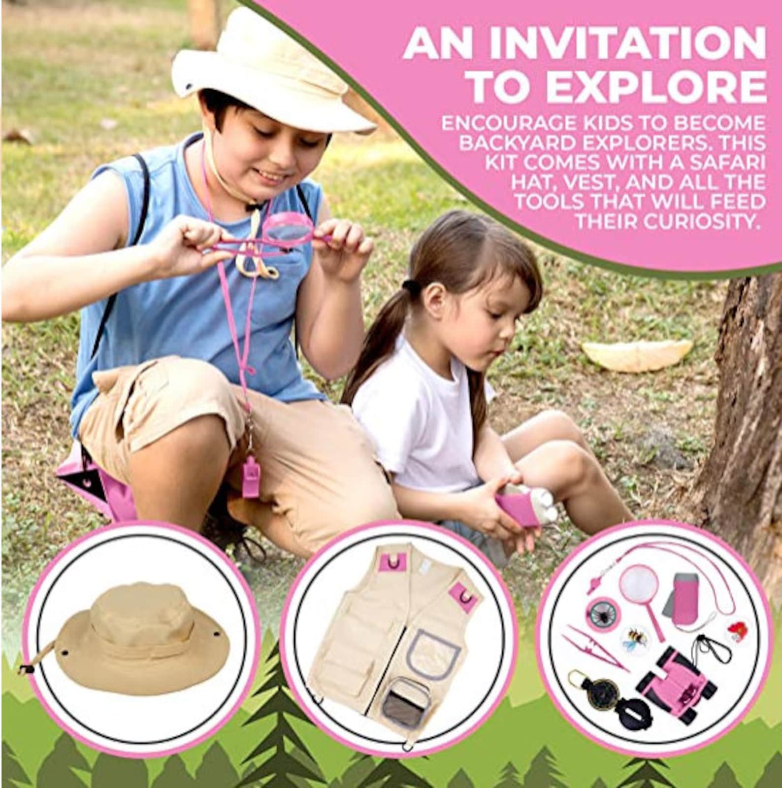 Kids Explorer Kit/premium Outdoor & Adventure Kit for Girls Ages 4-12 ...