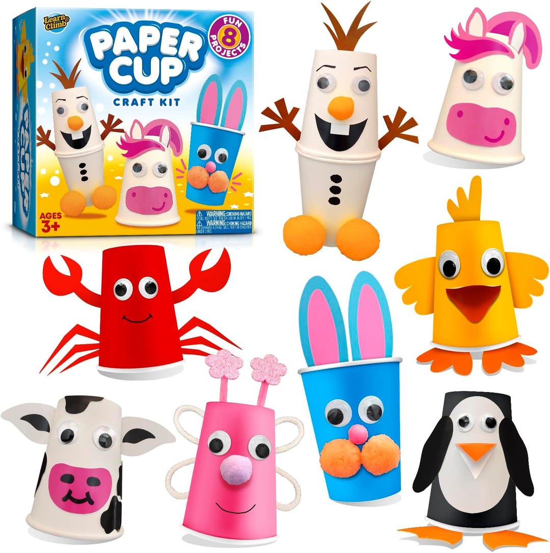 Paper Cup Animal Craft Kit, Fun Kids Project - Etsy
