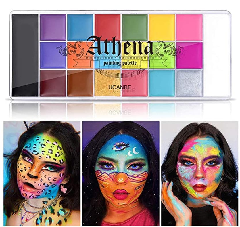 Athena Face & Body Paint Palette: 20 Flash Colors, Non-toxic Oil Based ...
