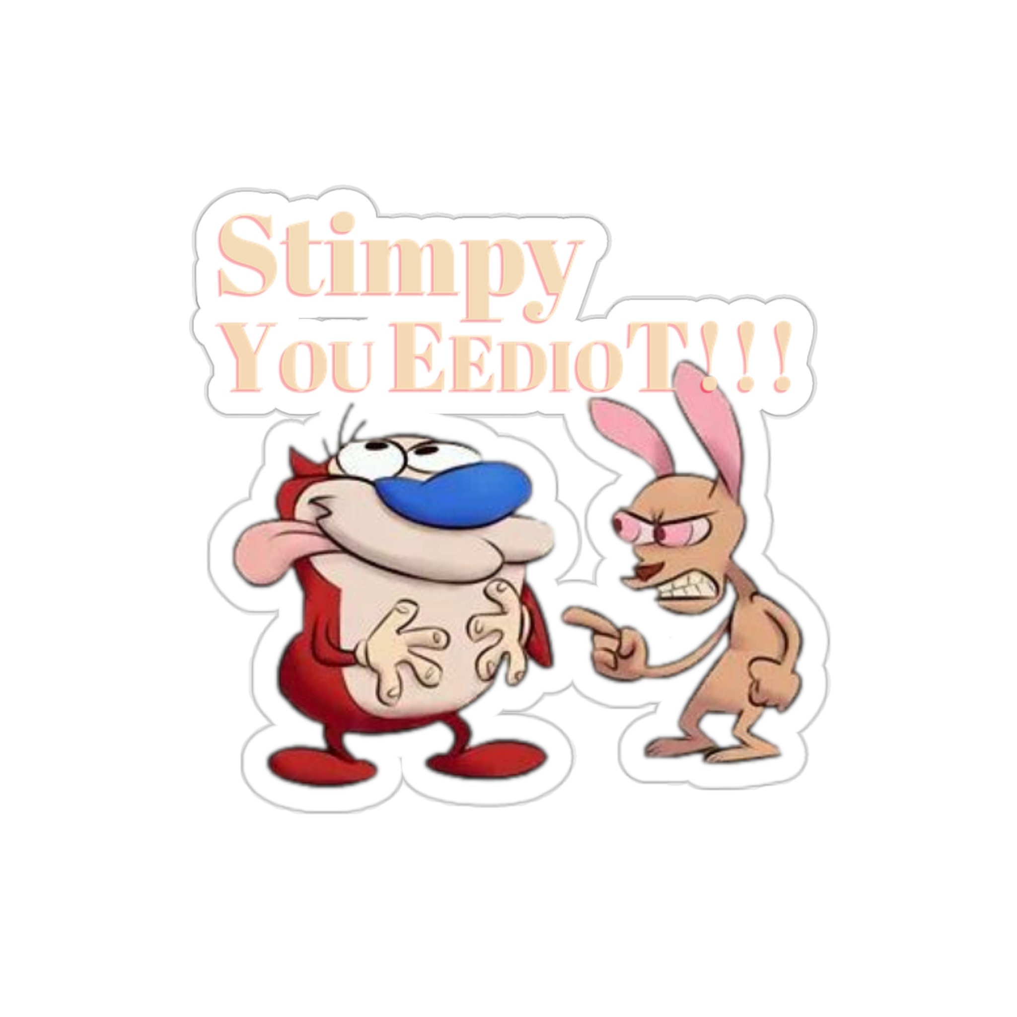 Ren and Stimpy Kiss-cut Stickers. 90s Cartoon Sticker With Free ...
