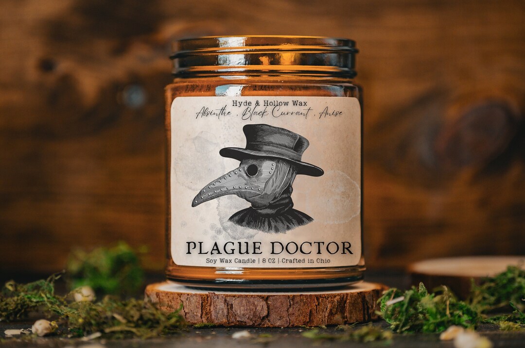 The Plague Doctor, Black Currant & Absinthe Candle, Spooky Candles ...