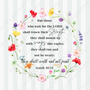 Those Who Wait on the Lord Png/wait on the Lord Religious Verse Print ...