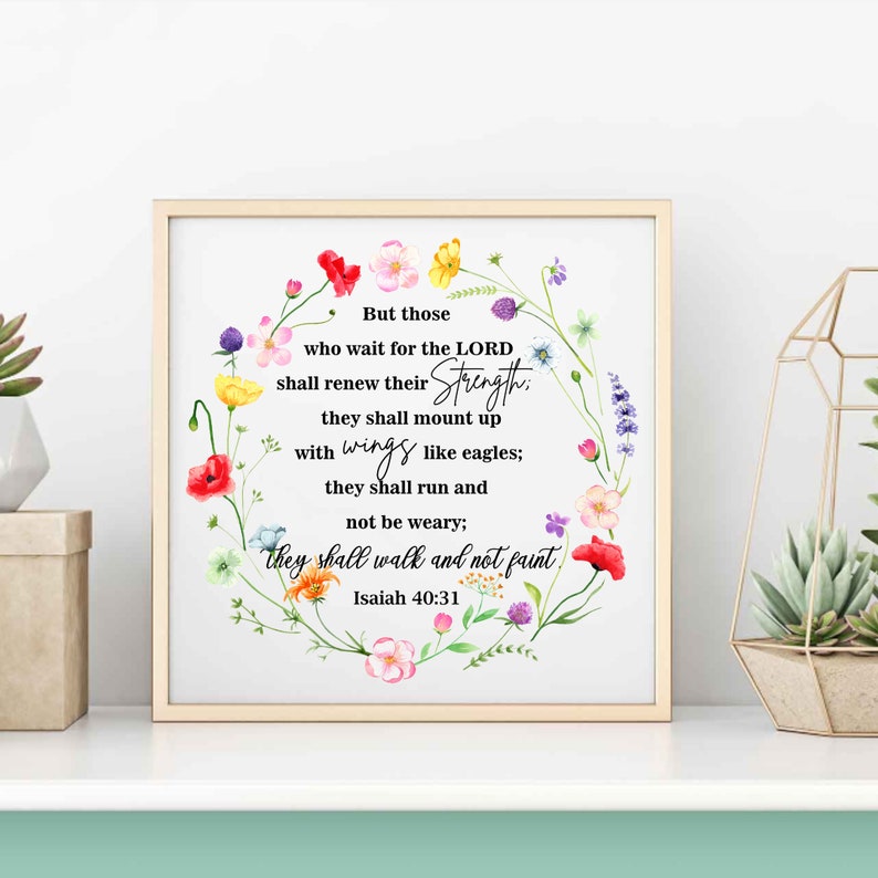 Those Who Wait on the Lord Png/wait on the Lord Religious Verse Print ...