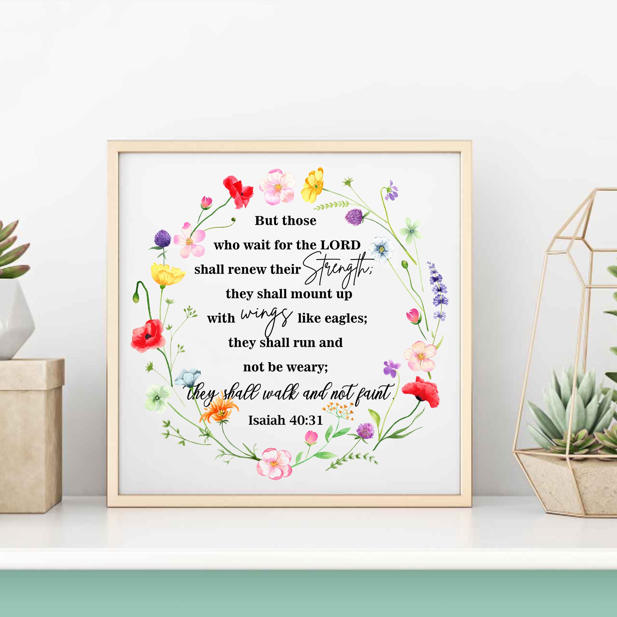 Those Who Wait on the Lord Png/wait on the Lord Religious Verse Print ...