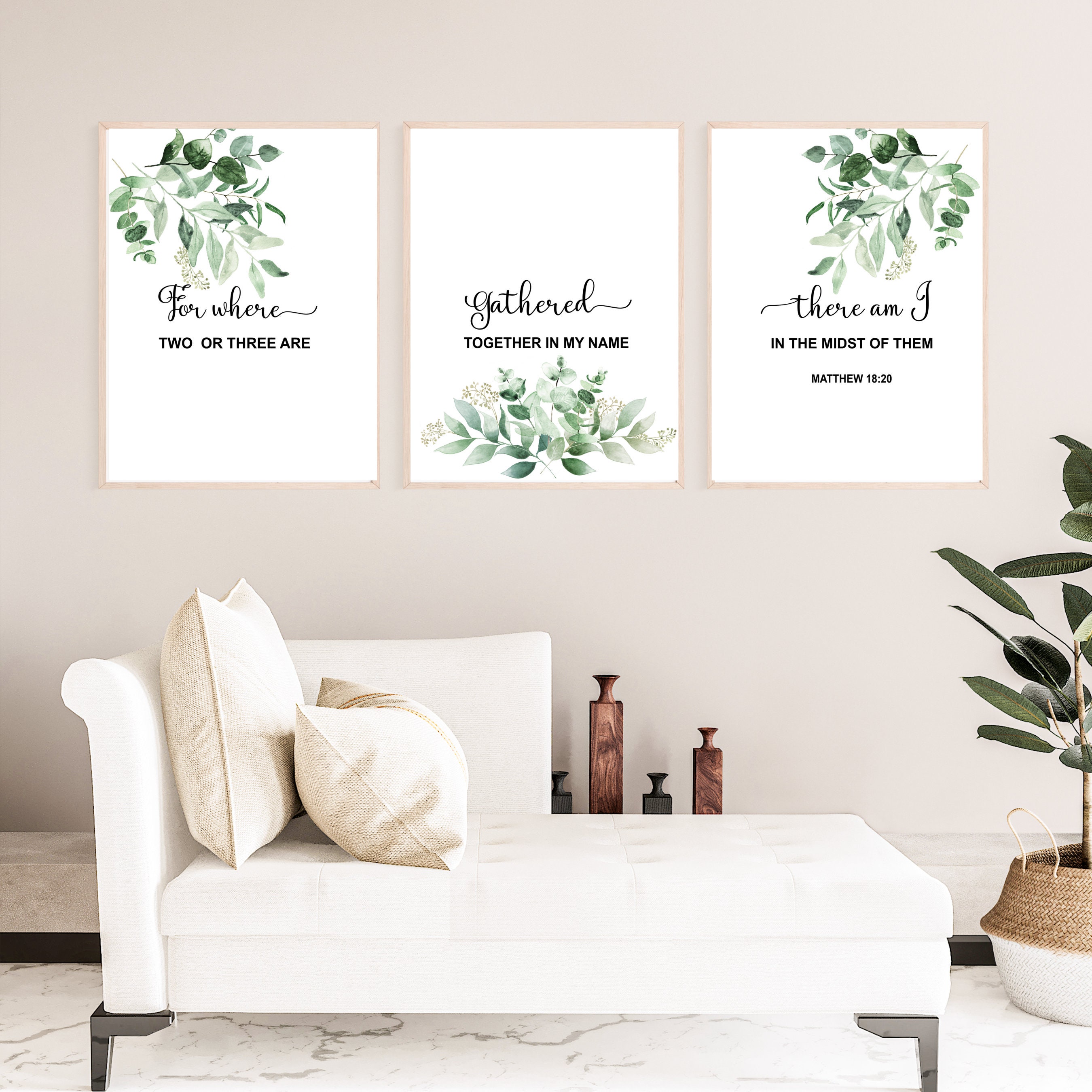 3 Bible Verse Frames Print /3verse Frame Bedroom Living Room Digital ...