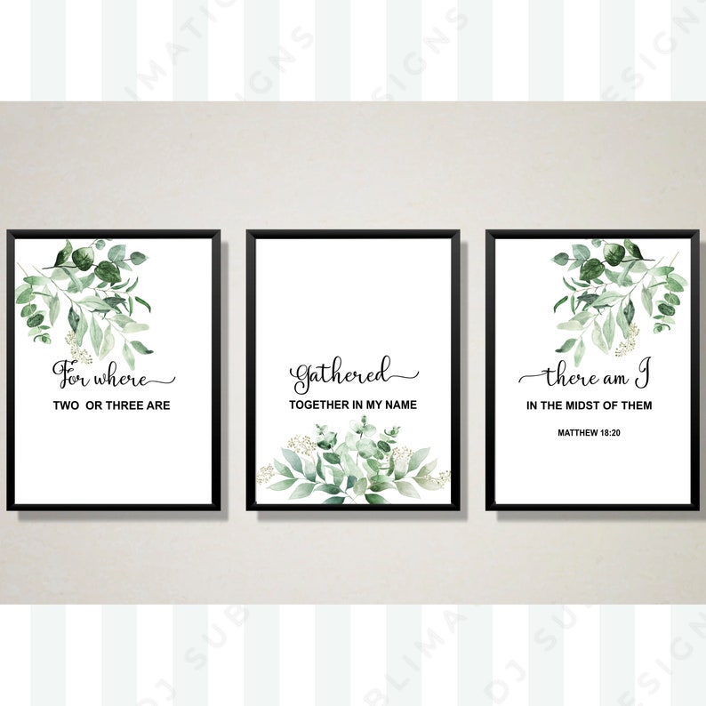 3 Bible Verse Frames Print /3verse Frame Bedroom Living Room Digital ...
