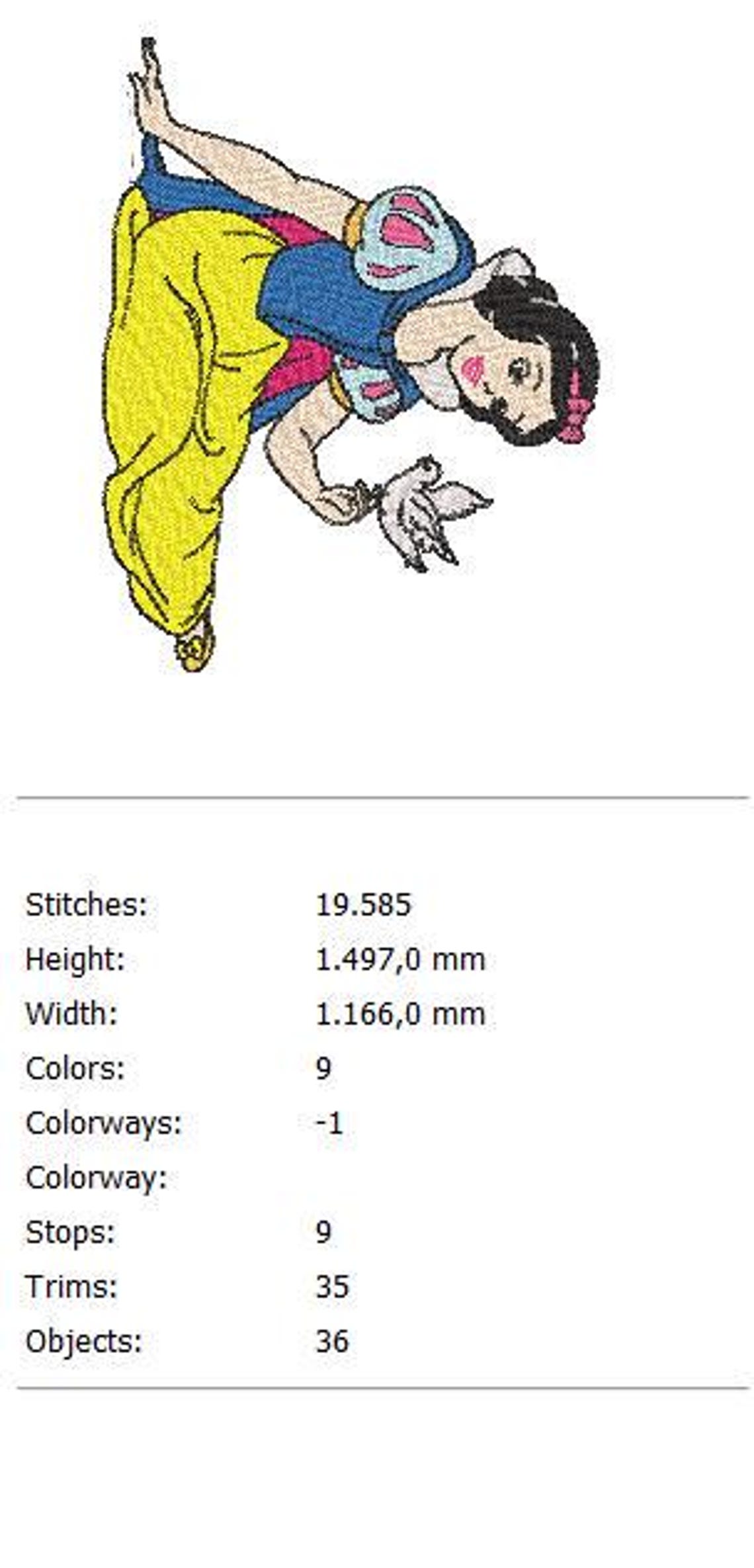 Snow White Machine Embroidery Design,snow White Digital Embroidery ...