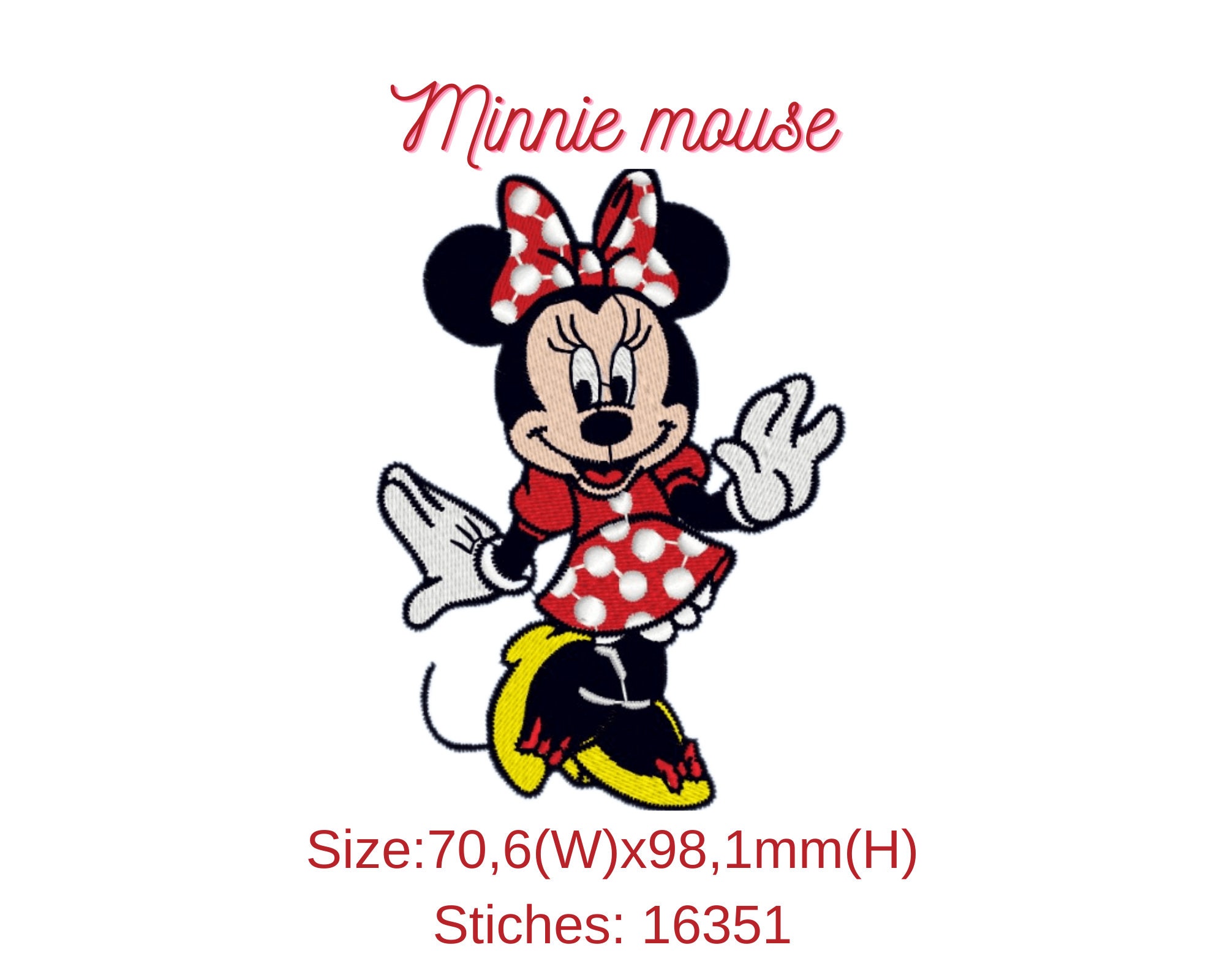 Minnie Mouse Machine Embroidery Design,minnie Mouse Digital Embroidery ...