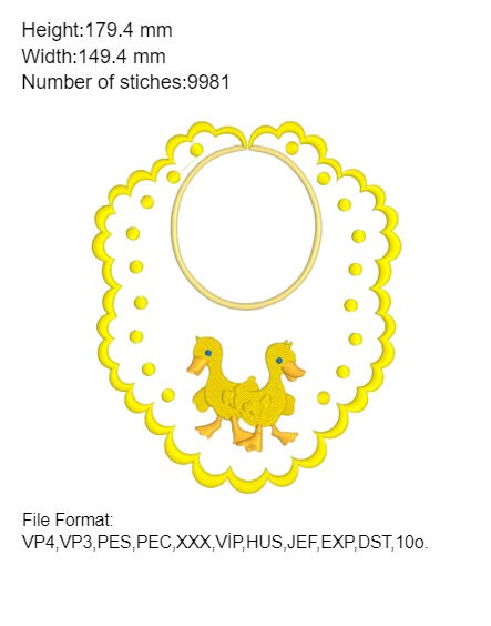 Baby Bib Machine Embroidery Design, Baby Bib Digital Embroidery Design ...