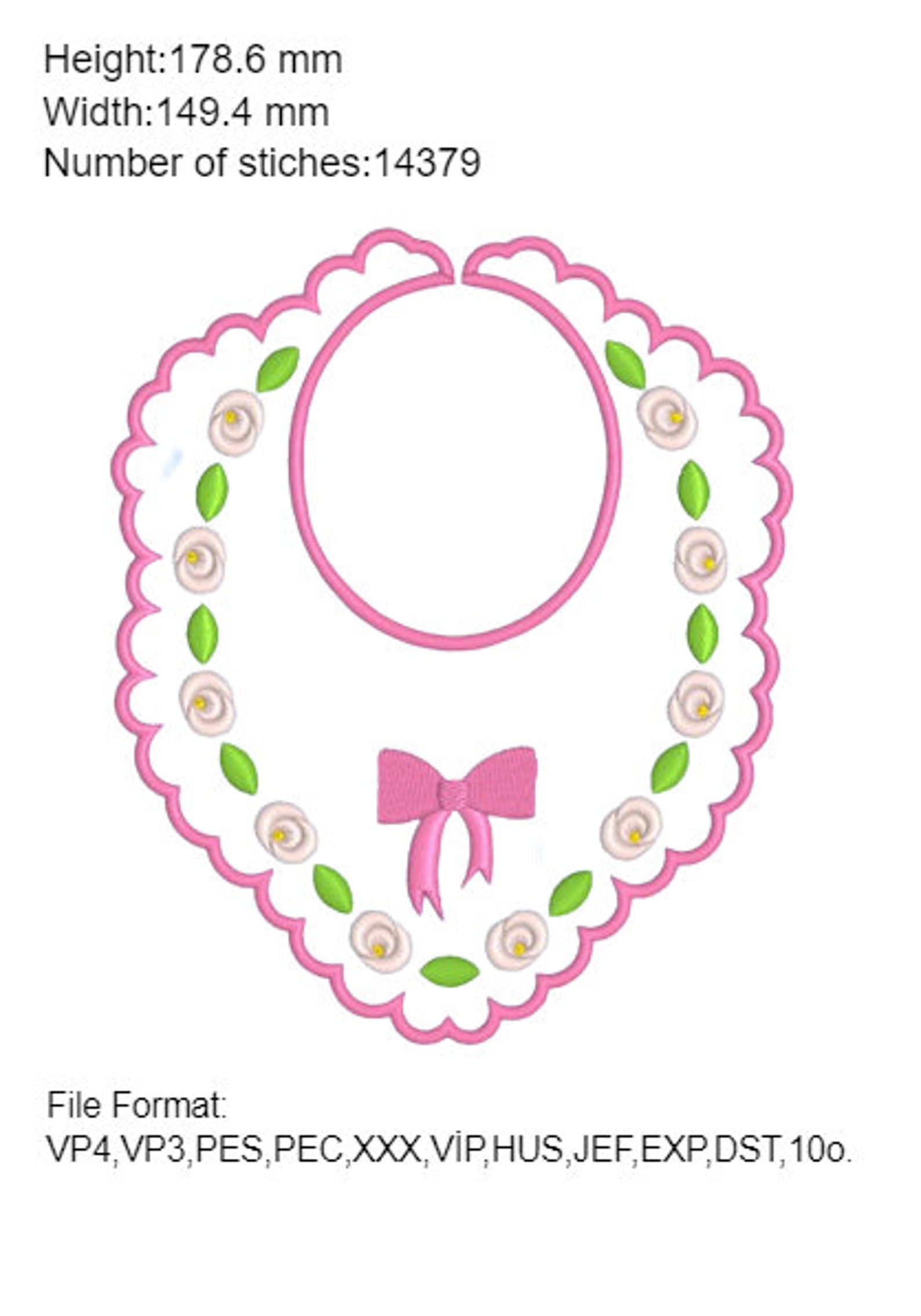 Baby Bib Machine Embroidery Design, Baby Bib Digital Embroidery Design ...