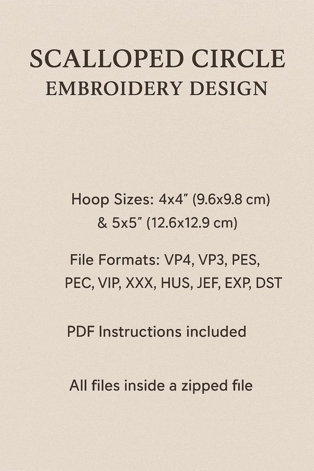 In-the-hoop Scalloped Circle Embroidery Design 4x4 5x5 | Coaster ...