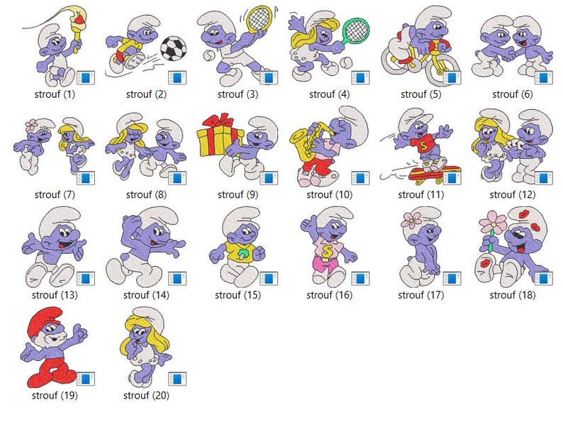 The Smurfs,the Smurfs Machine Embroidery Design,the Smurfs Digital ...