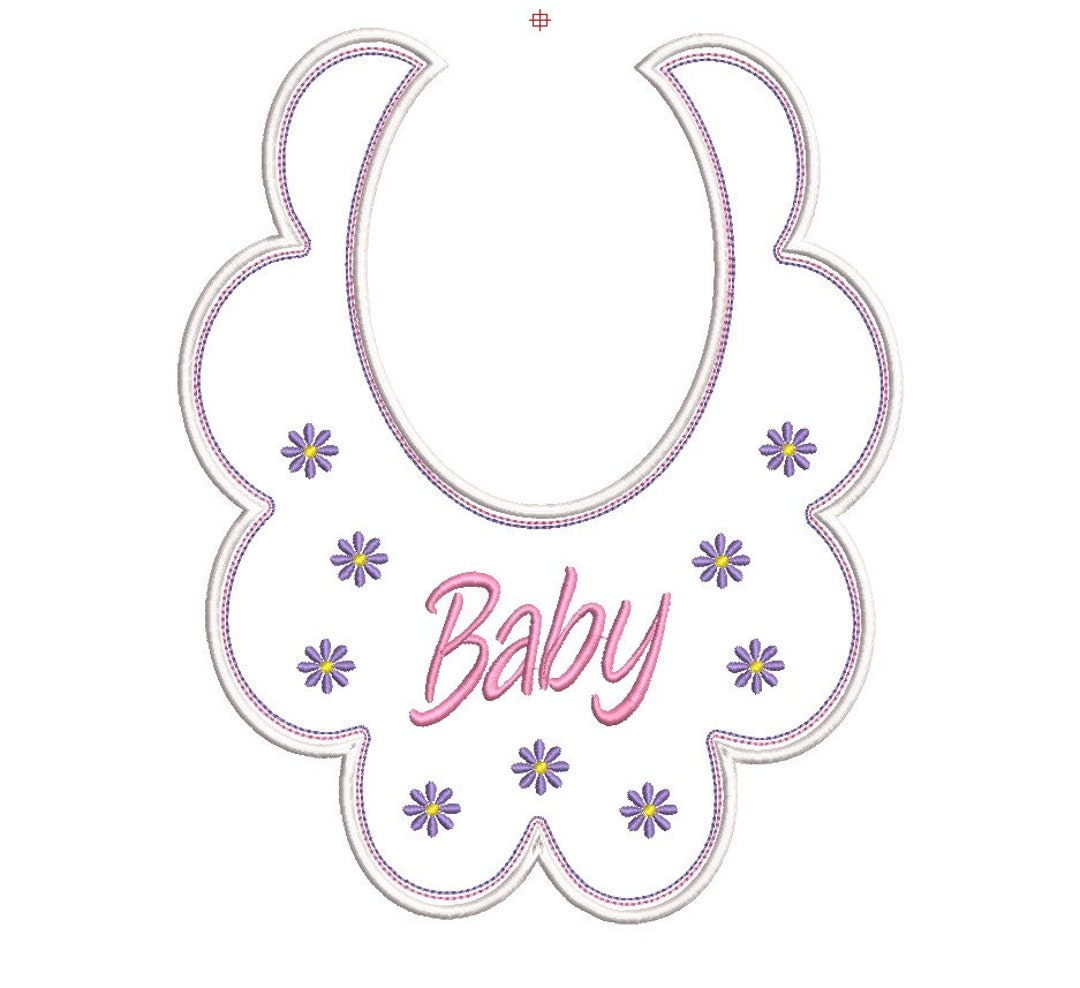 Baby Bib Machine Embroidery Design, Floral (digital Download) - Etsy