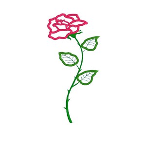 Rose Machine Embroidery Design, Rose Digital Embroidery Design, Instant ...