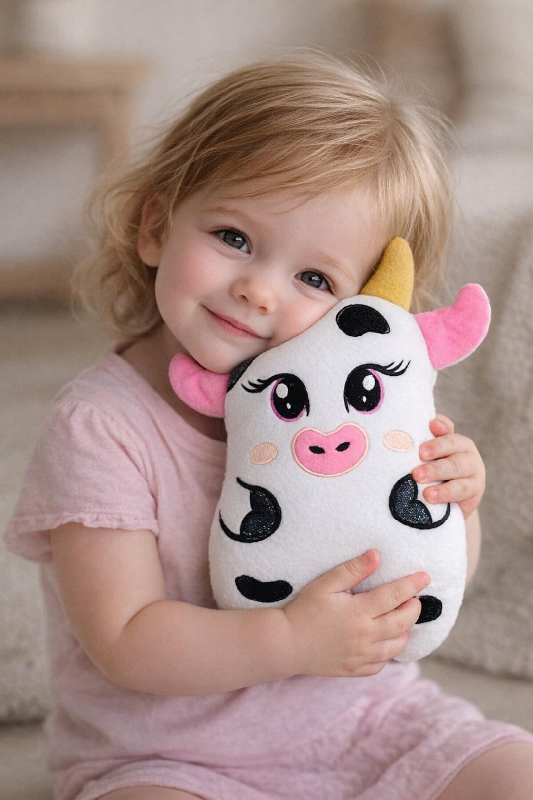 ITH Cow Stuffie Embroidery Design – in the Hoop Farm Plush – 3 Sizes ...