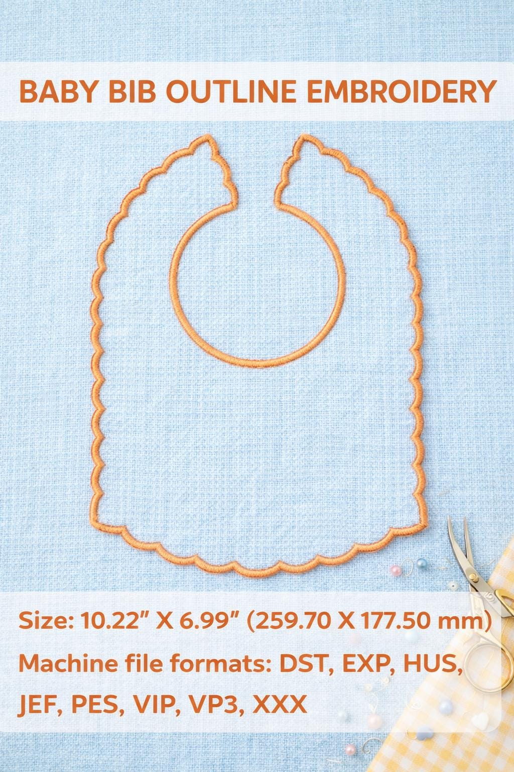 ITH Baby Bib Embroidery Design – In-the-hoop Template (instant Download ...