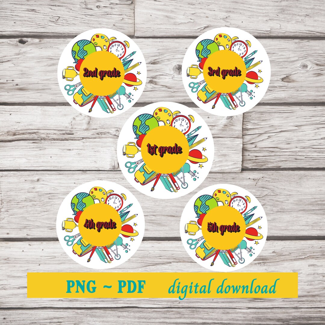 School Grade PNG Stickers, Back to School Bundle Png, Love School ...
