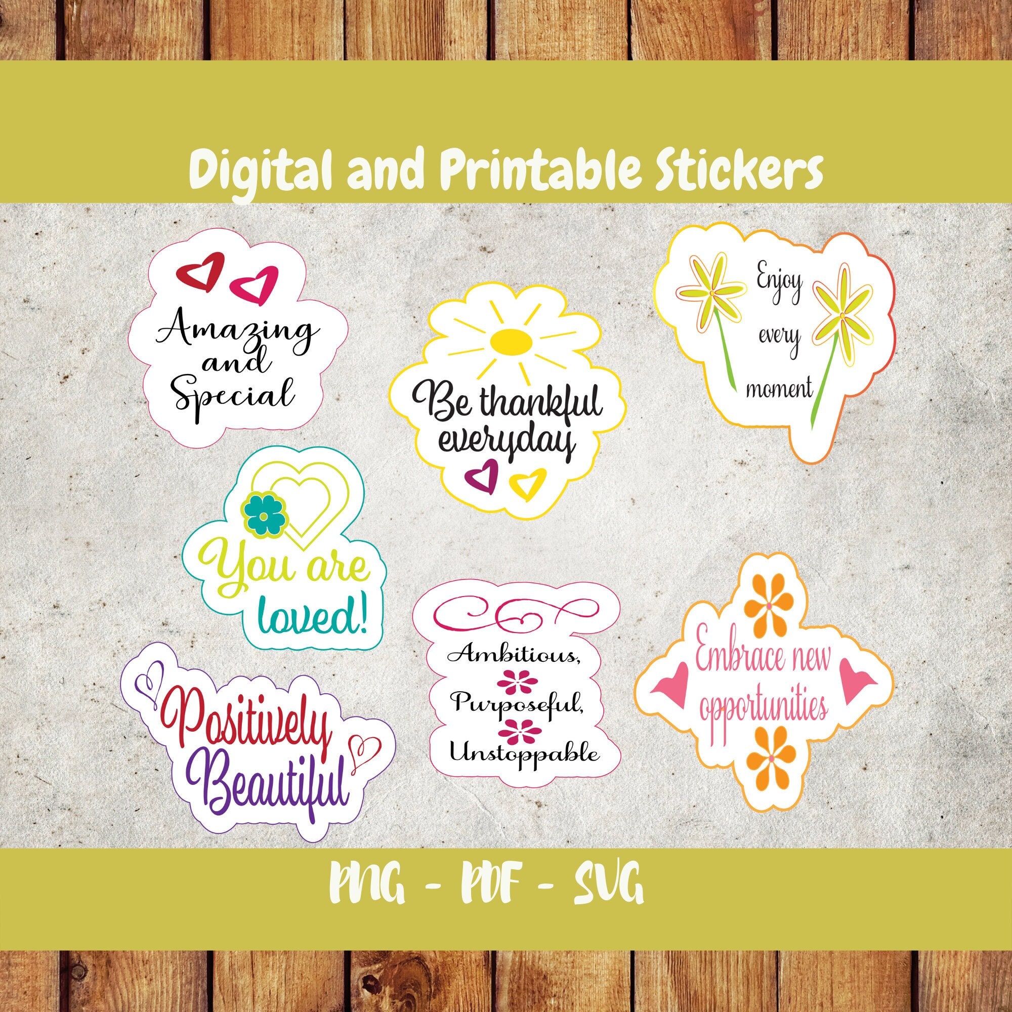Inspirational Quotes Svg, Positive Sticker Png, Affirmation Svg ...