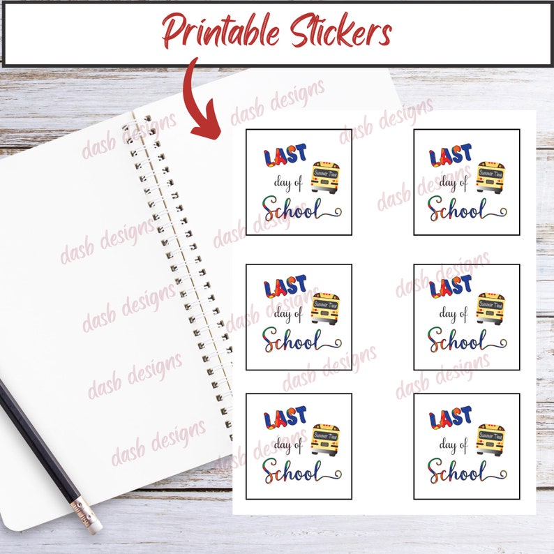 Last Day of School Png, Teacher Png Stickers, School Gift Tags ...