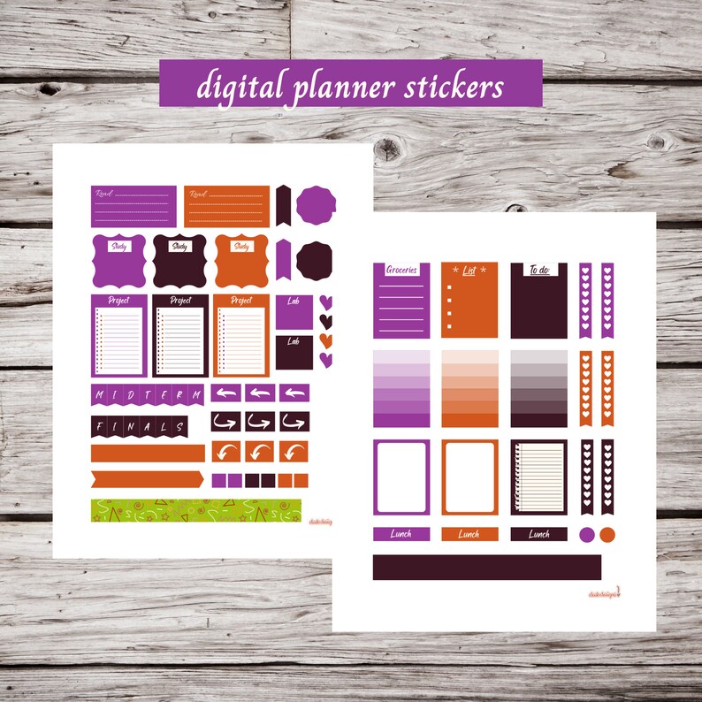 Planner Stickers PNG, Printable Stickers, College PNG Stickers, October ...