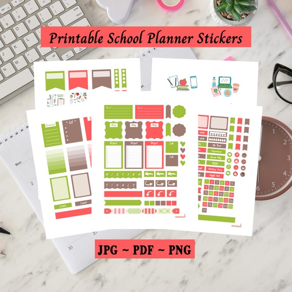 Planner Stickers PNG Printable Stickers College PNG - Etsy