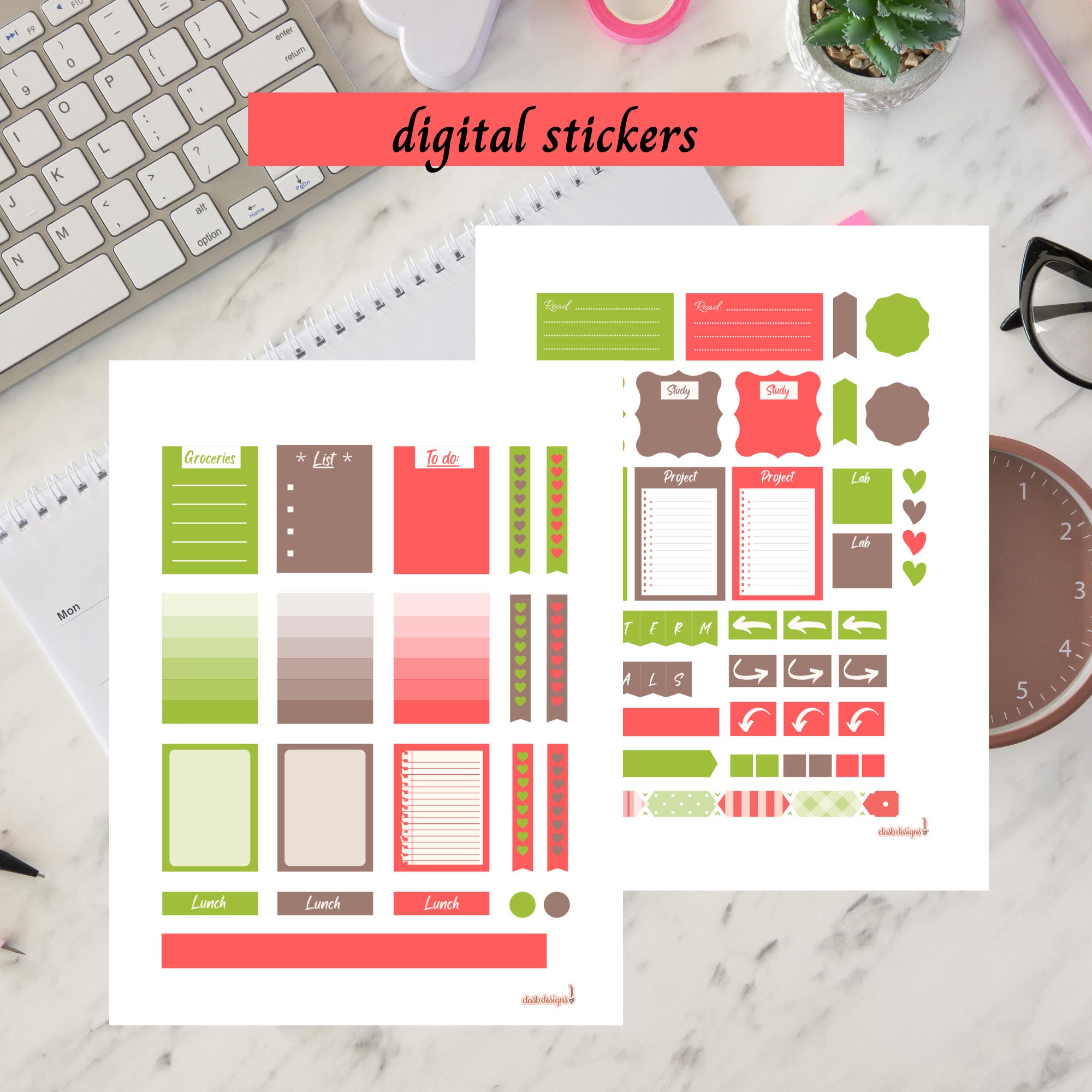 Planner Stickers PNG, Printable Stickers, College PNG Stickers ...