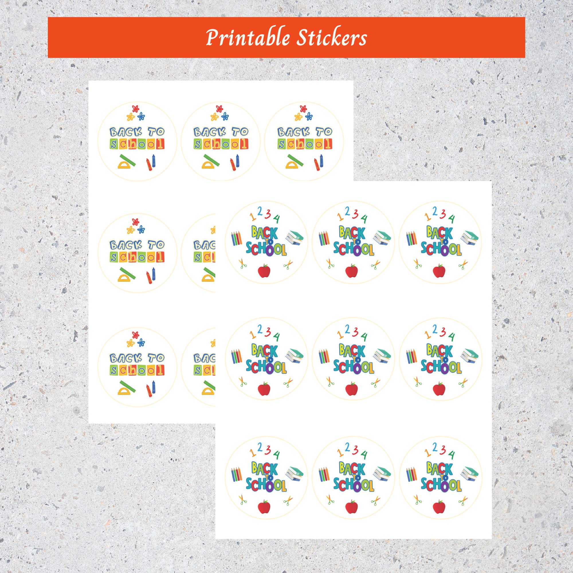 Back to School PNG Stickers, Teacher Printable Files, Student Stickers ...