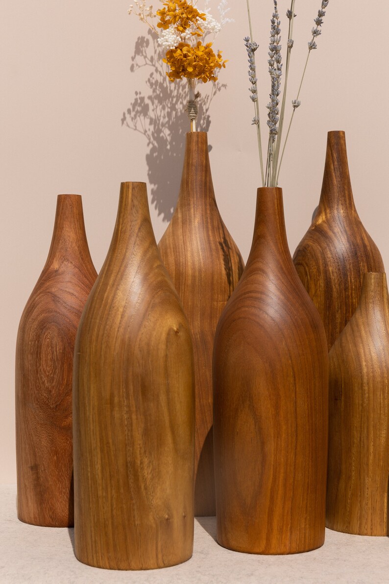 Oreo Vaso Set - Handmde Solid Wooden Vases - Etsy