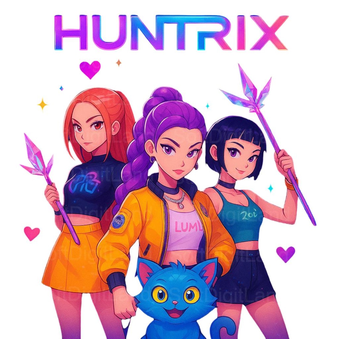 Huntrix Kpop PNG Clipart, Demon Hunters Anime Fan Art, Saja Girls ...