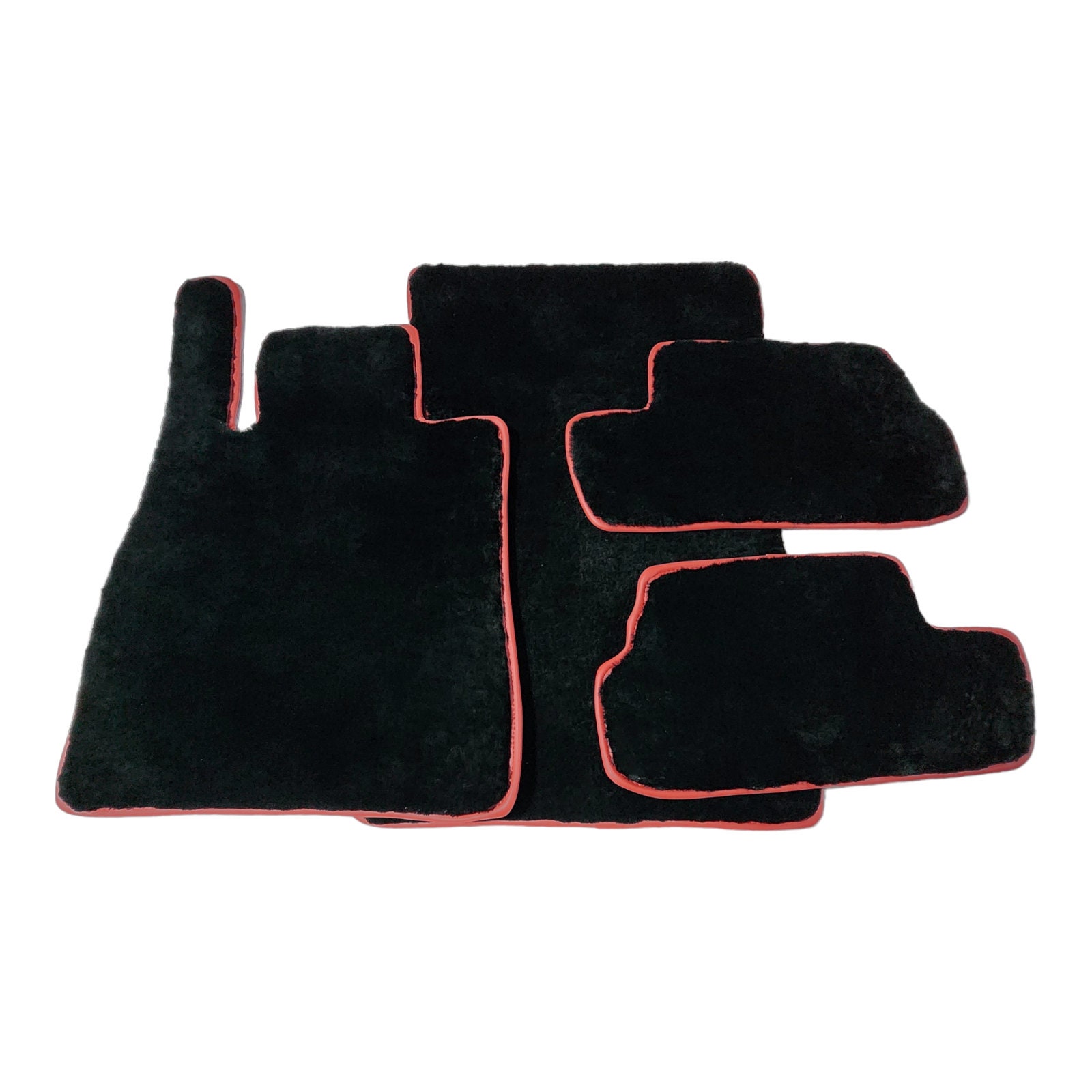 Genuine Black Sheepskin Red Trim Car Floor Mats Fits Maybach 57 62 57s ...