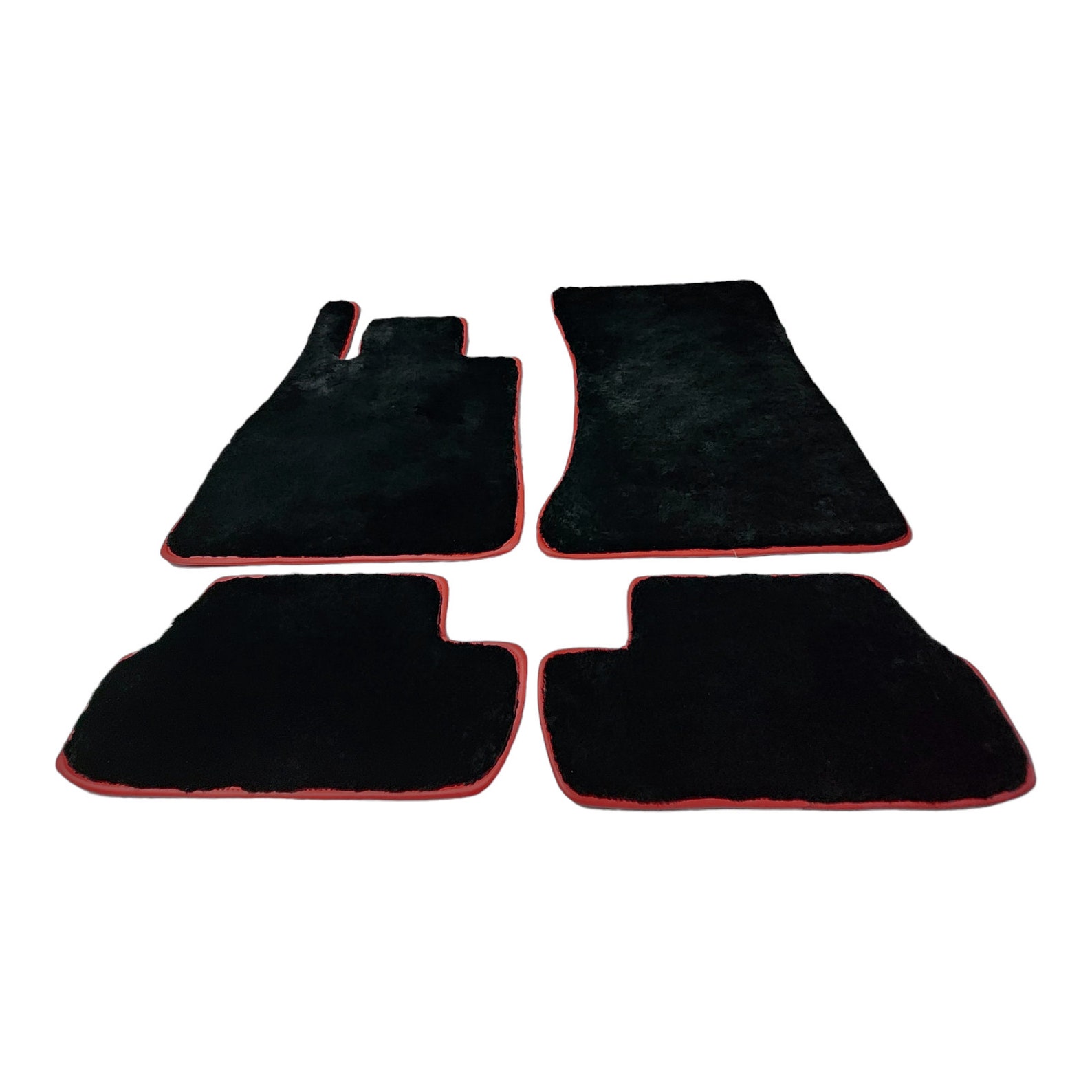 Genuine Black Sheepskin Red Trim Car Floor Mats Fits Maybach 57 62 57s ...
