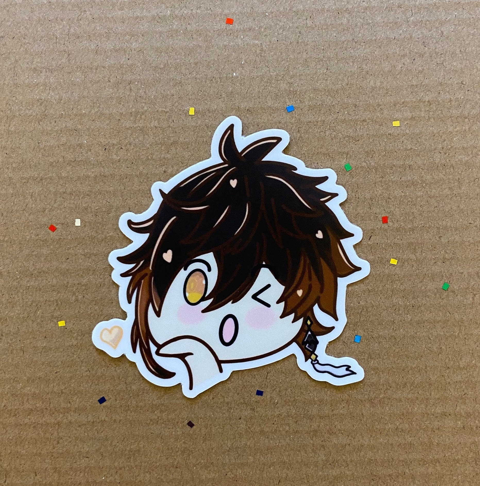 Zhongli Chibi Sticker Genshin Impact Matte Die-cut Vinyl Sticker Water ...