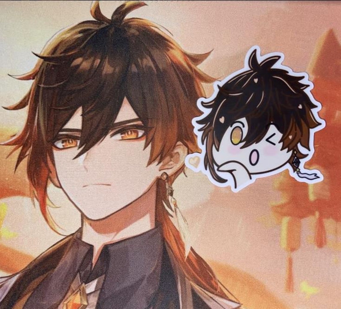 Zhongli Chibi Sticker Genshin Impact Matte Die-cut Vinyl | Etsy