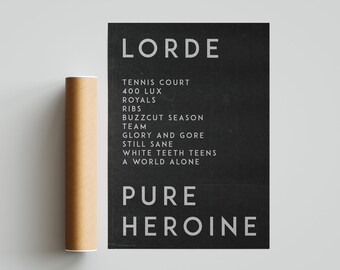 Lorde Poster Pure Heroine - Etsy