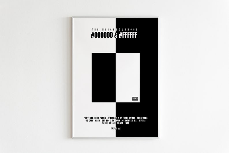 The Neighbourhood '000000 & FFFFFF' Poster Black - Etsy