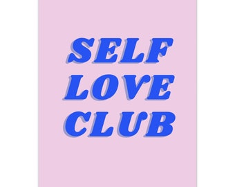 Self Love Club Digital Poster - Etsy