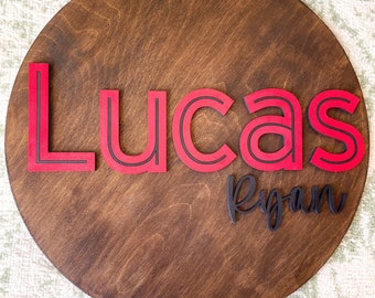 Acrylic Round Name Sign - Etsy