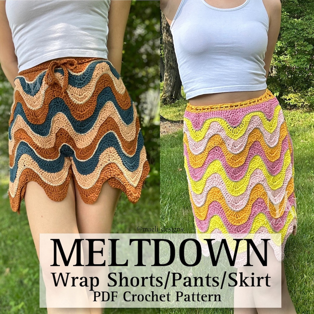 Meltdown Wrap Shorts/pants/skirt - Wavy -PDF Crochet Pattern - Made to ...