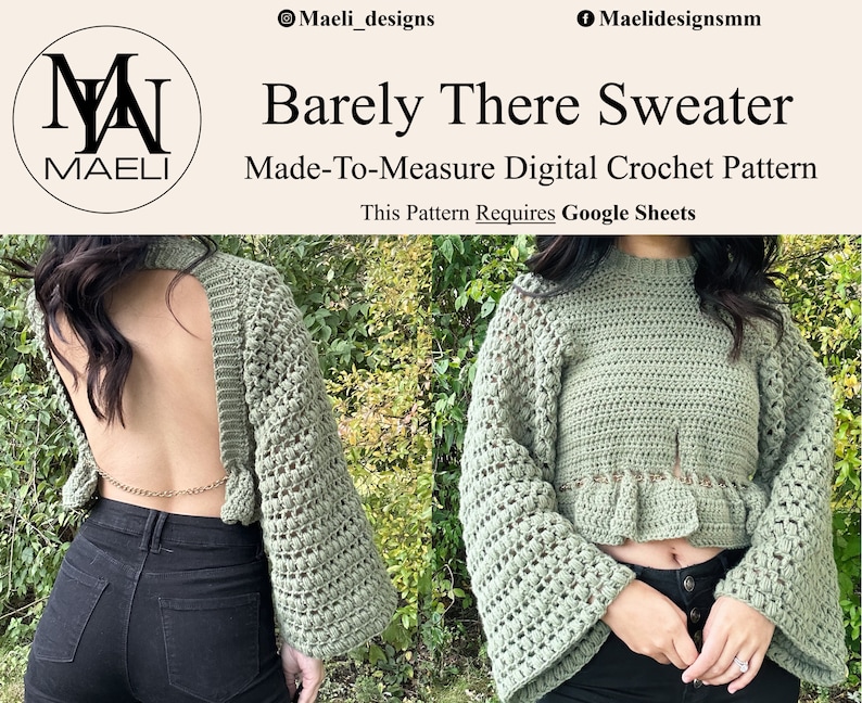Barely There Sweater Backless Digital Crochet Pattern - Etsy