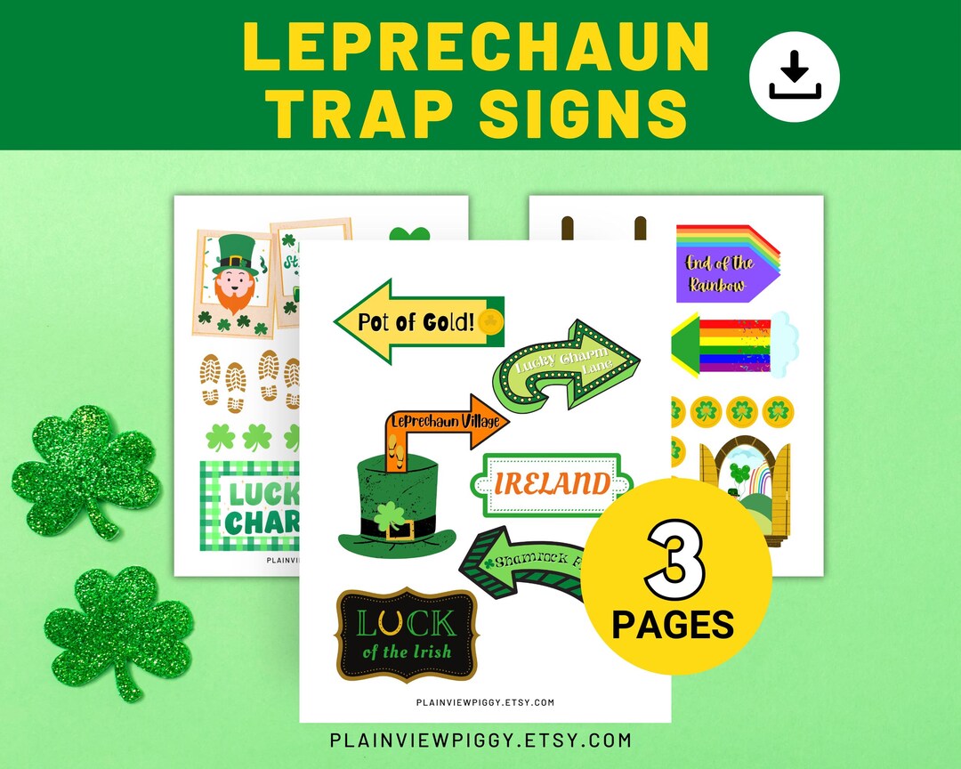 Leprechaun Trap Kit Printable, St Patricks Day DIY Craft (digital ...