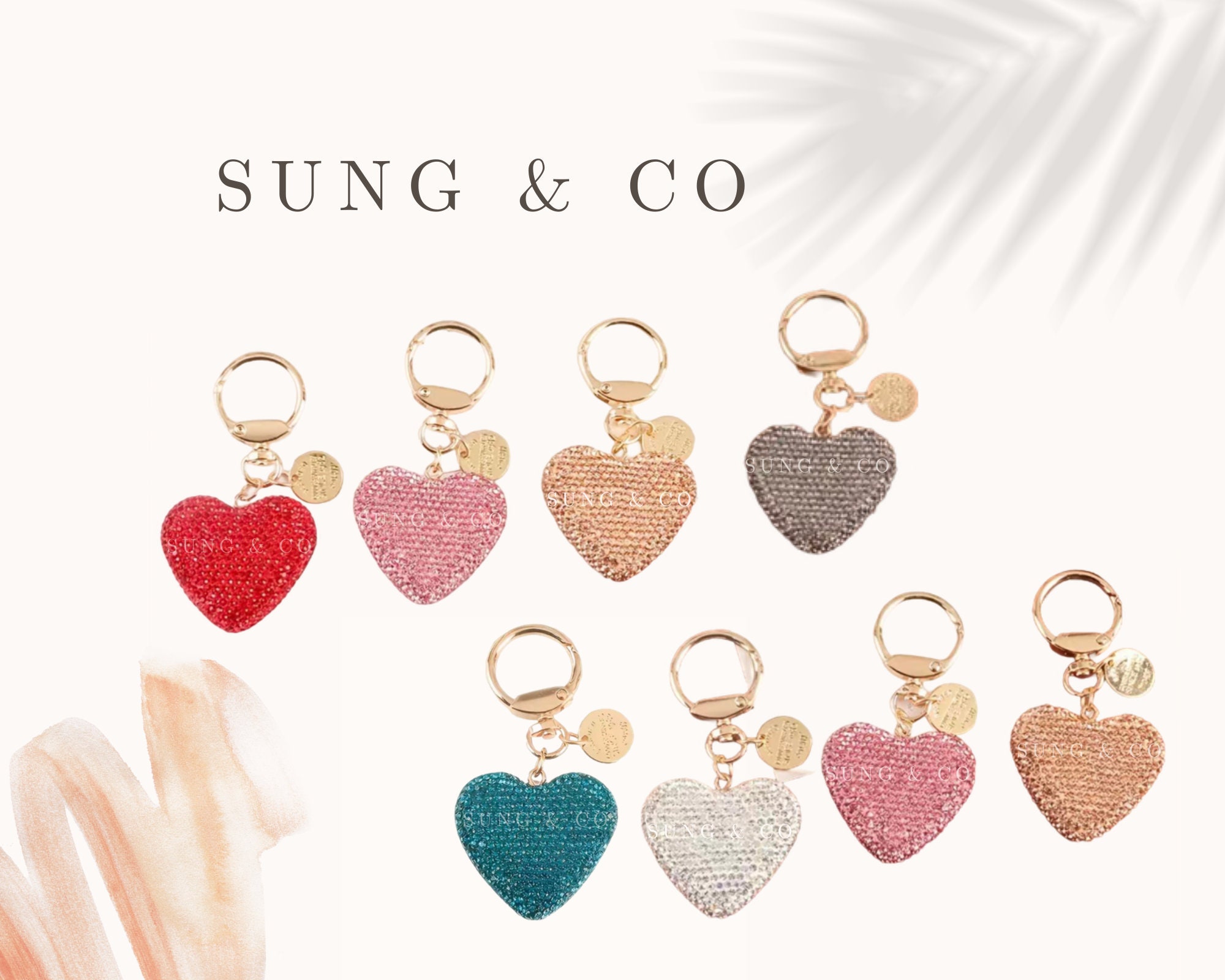 RHINESTONE 3D HEART Keychain/bling Keychain/heart Keychain/3d Heart ...