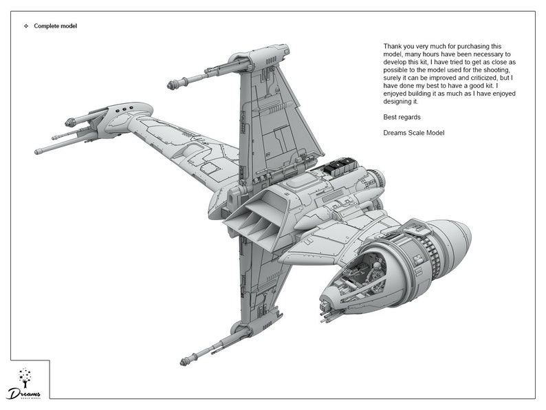 Star Wars B-wing Replica Studio Scale STL - Etsy